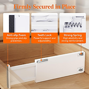 Lifewit 5 Pack Drawer Dividers 5" High, 13.5-22" Adjustable Clothes Organizers, Expandable Dresser Separators in Bedroom/Bathroom/Kitchen/Office