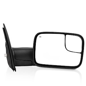 INEEDUP Towing Mirror Fits for 2003-2009 for Dodge for Ram 1500/2500/3500 Tow Mirror with Passenger Right Side 1PC Power Adjusted Heated No Turn Signal Light Manual Flip Up Function