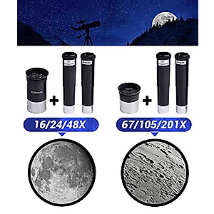 Telescope, Telescope for Kids Beginners Adults, 400mm AZ Mount 16X-200X Telescope, 70mm HD Refractor Astronomical Telescope with Adjustable Tripod, Backpack, Phone Adapter…