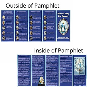 How to Pray The Rosary Pamphlet, Paper Booklet for Beginners, Sunday School Learning, Pack of 10 (13 Inch (W) and 6 Inch (H))