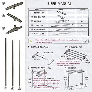OCEANPAX Pool Towel Rack Outdoor 4 Bar Standing Towel Drying Rack for Pool Area Outside