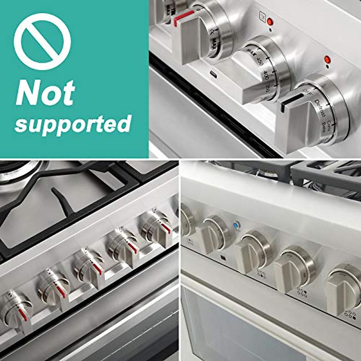 Stove Knob Covers for Child Safety (5 + 1 Pack) Double-Key Design and Upgraded Universal Size Gas Knob Covers Clear View Childproof Oven Knob Covers for Kids, Babies (Clear)