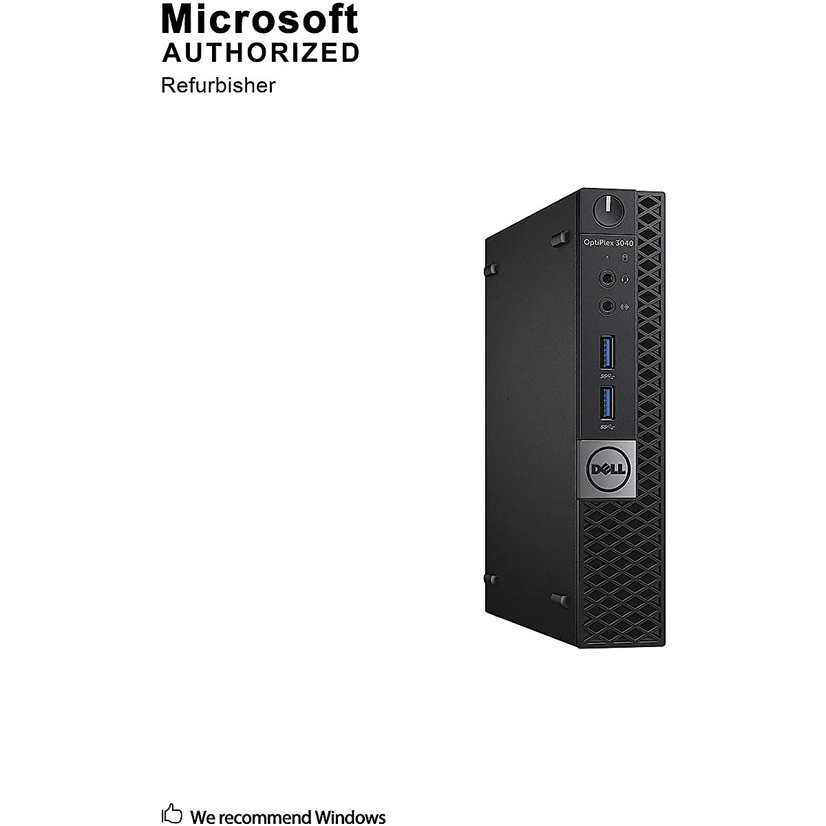 Microsoft Authorized Refurbisher- Dell Optiplex 3040 Micro Form Factor PC Intel i3-6100T 3.2GHz. 8GB DDR3 RAM,256 SSD, WiFi, with Dell 24 LCD Windows 10 Pro (Renewed)