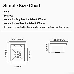 LiLiNaShop Drop-in Kitchen Sink,17-Inch Undermount Workstation Invisible Sink,18 Gauge Stainless Steel Single Groove Suit with Foldable Faucet,for Kitchen,Bar,Travel Trailer