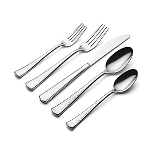 Oneida Etta Piece Everyday Flatware Set, 20 Count, Metallic