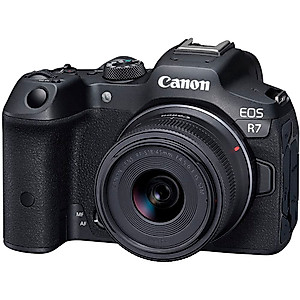 Canon EOS R7 Mirrorless Camera (5137C002) + Canon 16mm Lens (5051C002) + Sony 64GB Tough SD Card + Filter Kit + Bag + Charger + LPE6 Battery + Telephoto Lens + Card Reader + More (Renewed)