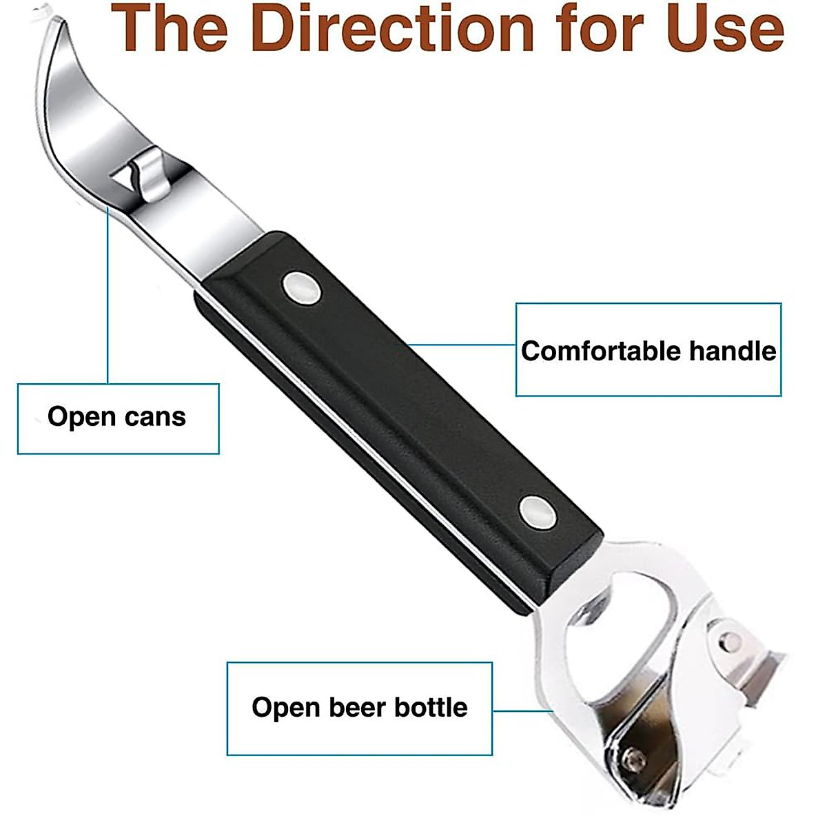 Bottle Opener, Multifunctional Stainless Steel Can Opener Jar Lid Gripper,Suitable for Camping and Traveling