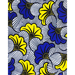 Vkceeool African Print Wax Fabric Kente Cloth Fabric 100% Cotton 3 Yards (Fabric-A07)