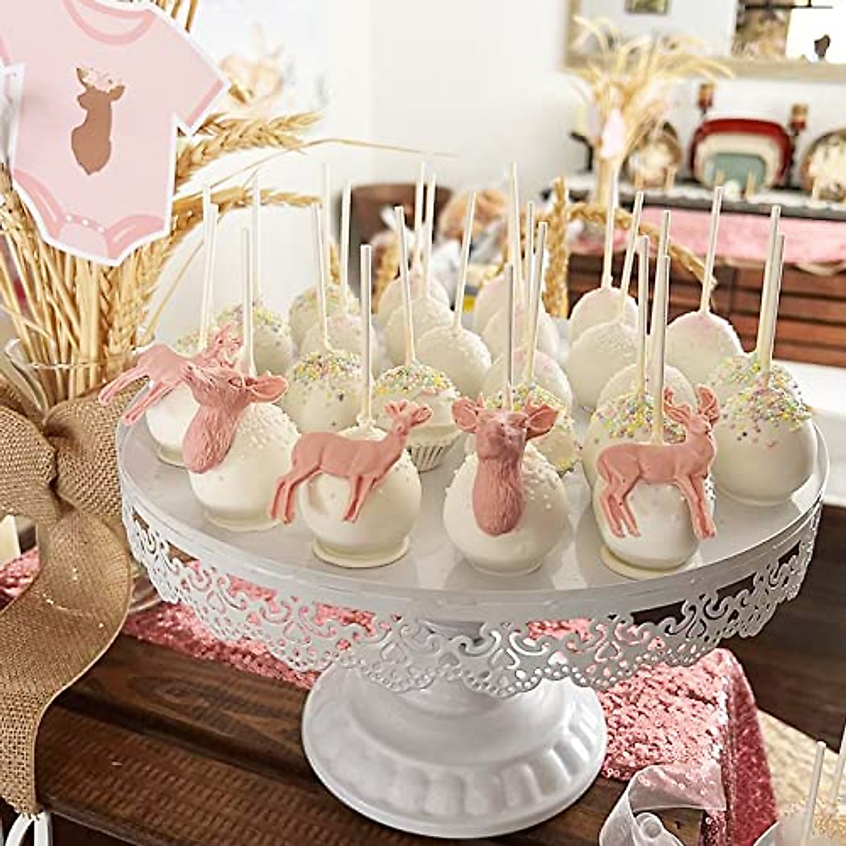 TOPZEA Set of 4 Cake Stands, White Metal Cupcake Holder Tray Dessert Buffet Treat Table Stands Platter Set Tiered Serving Tower Cake Pop Fruit Display Plates for Wedding, Party, Birthday, Anniversary