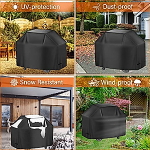 Grill Cover, BBQ Cover 59 inch,Grill Covers Waterproof,Anti-UV & Fade Resistant, Barbecue Grill Cover with Velcro Straps,Gas Grill Cover Rip Resistant,for Weber,Char Broil,Nexgrill Grills