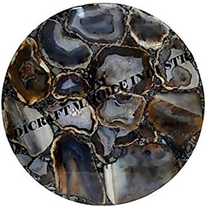 Natural Grey Agate Stone Round 30" x 30" Inch Coffee & Centre Table Top, Natural Grey Agate Stone Round Dining Table Top,Grey Agate Stone Meeting Room Table Top, Piece Of Conversation, Family HeirLoom