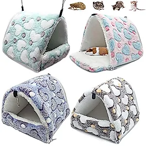 LeerKing Rat Hammock Bed Ferret Rodent Hammock Bed Hideout Cage Accessories Toy Bed for Guinea Pig Chinchilla Hedgehog Sugar Glider