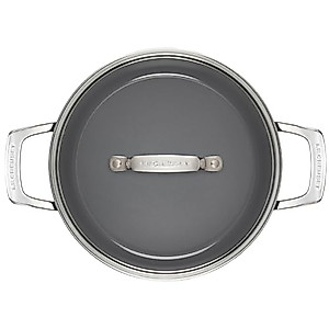 Le Creuset Essential Non-stick Ceramic Stockpot with Glass Lid, 6.3 qt.​