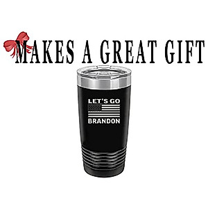 Rogue River Tactical Funny Let's Go Brandon 20 Ounce Large Stainless Steel Travel Tumbler Mug Cup Great Gag Gift (Black)
