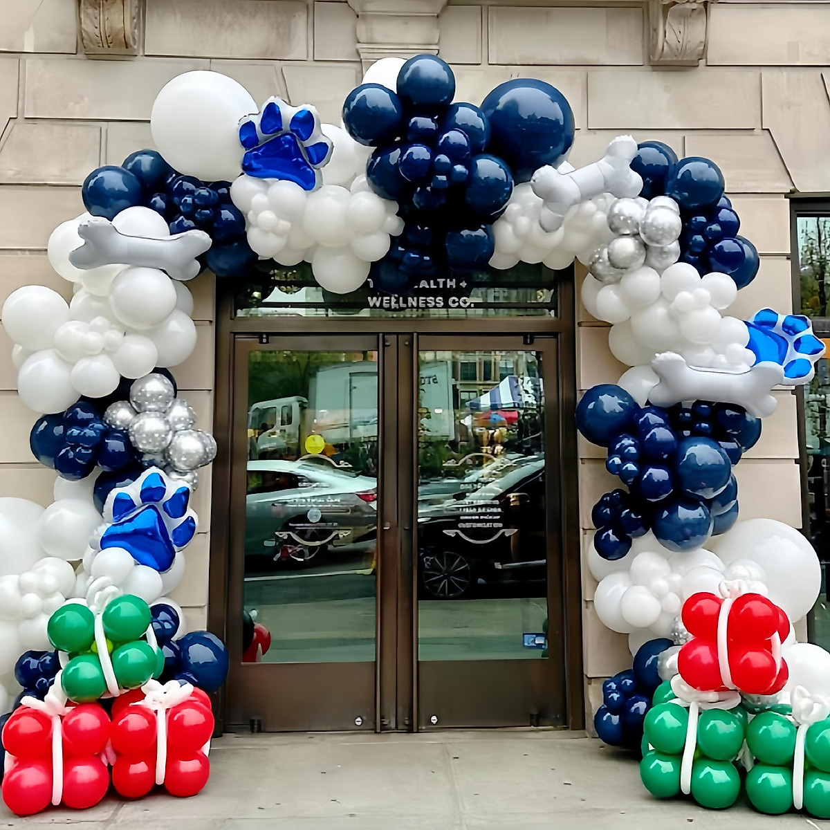 CYMYLAR 3PCS 25 * 28 inch Blue White Dog Paw Balloon Blueyi Foil Balloons/Blueyi Birthday Party Supplies Balloons/Baby Shower Girls and Boys Blue Theme Happy Birthday Party Decorations