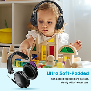 ProCase Kids Ear Protection, 21NRR Noise Cancelling Headphones for Kids Hearing Protection Safety Earmuffs for Autism, Sport Games, Concerts, Fireworks -Black