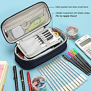 FINPAC Expandable Pencil Case, Large Capacity Pencil Box, Pen & Marker Storage Pouch Stationery Organizer for Men Women Outdoors, Pen Bag Office Supply, Galaxy