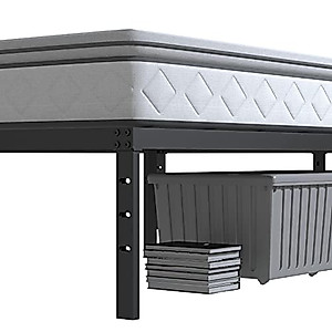 Maenizi 14 Inch Metal Bed Frame Queen Size No Box Spring Needed, Heavy Duty Platform Support Up to 3000 lbs, Easy Assembly, Noise Free, Black