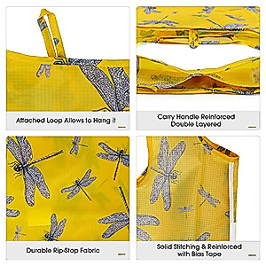 BeeGreen Dragonfly Penguin Flamingo Reusable Grocery Bags Foldable Bulk 12 Pack, Cute Animal Reusable Shopping Bags Extra Large 50LBS Heavy Duty, Machine Washable Reusable Bags for Groceries Nylon