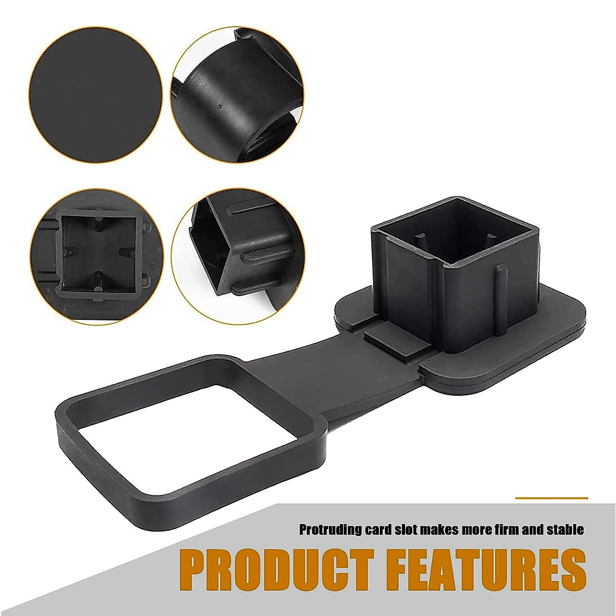 QODOLSI 1 PC Trailer Hitch Cover, 2In Receiver Tube Hitch Plug Receiver, Trailer Hitch Cover Tube Plug Insert for Toyota Ford Jeep Chevrolet Nissan Dodge Ram Porsche Mercedes (Black)