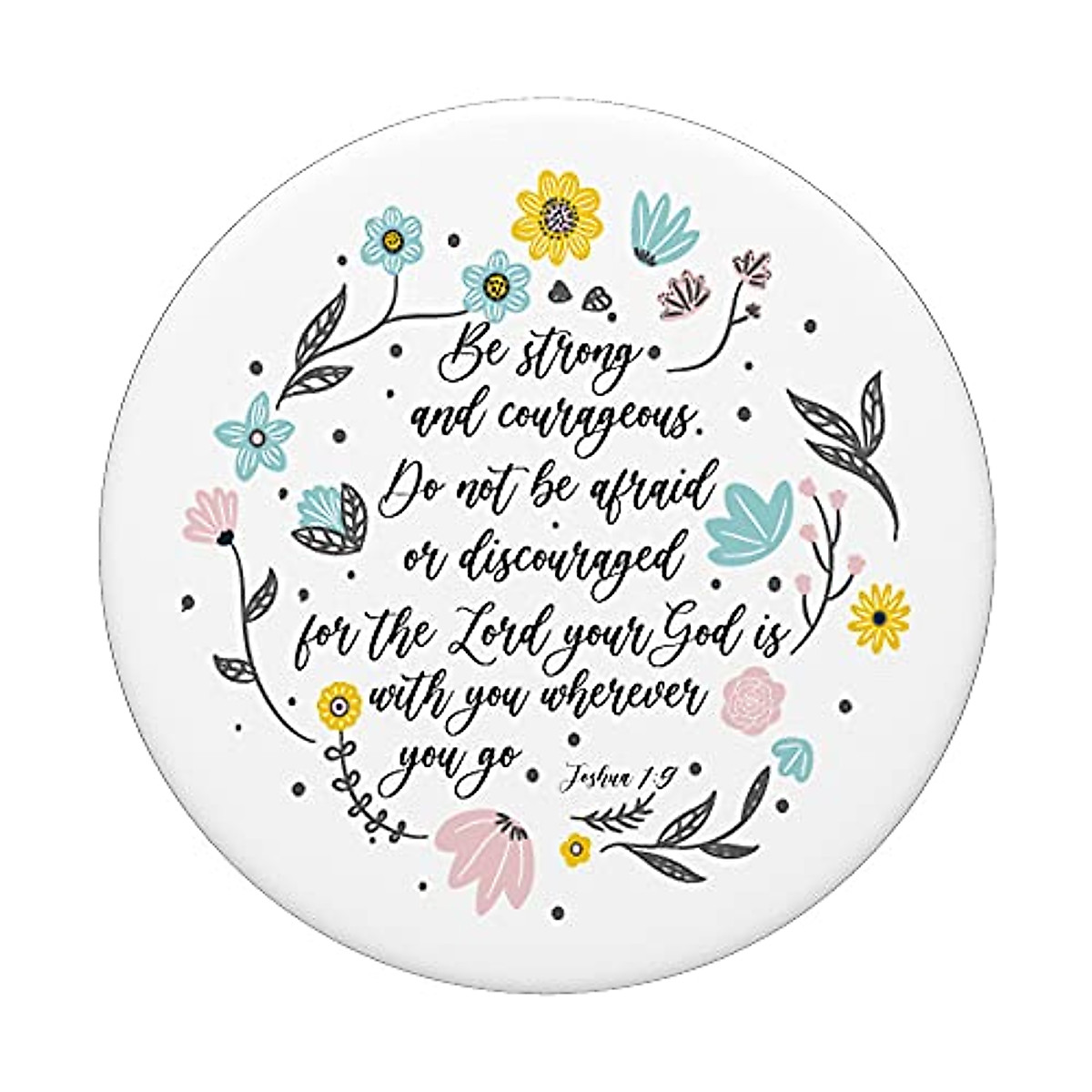 Joshua 1 9 Christian Bible Verse Pink Blue Scripture Quote PopSockets Swappable PopGrip