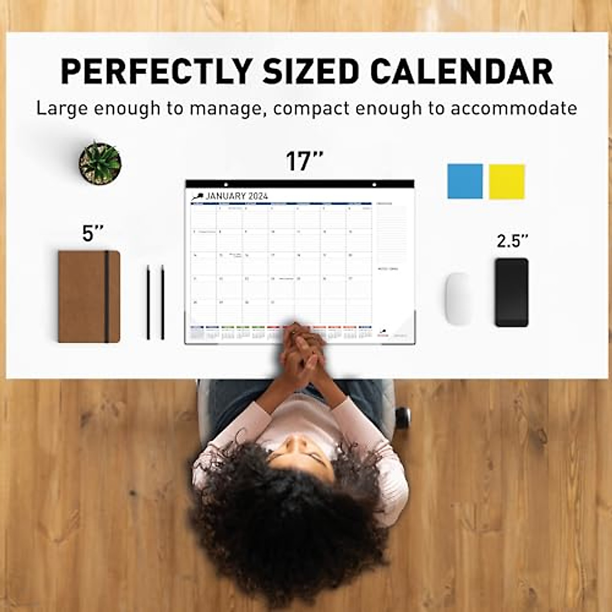 18 Month Desk Calendar 2024-2025 - Large Desktop Calender 17" x 12" - Monthly Planner for Home and Office - School and Teacher Planning Tool