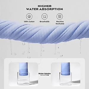 Bearmoss Muslin Baby Bibs 8 Pack 100% Cotton Baby Bandana Drool Bibs for Unisex Baby Girls Boys Drooling and Teething (Mint Iceberg)