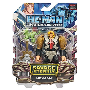 Masters of the Universe and He-Man Toy, He-Man Savage Eternia MOTU Collectible Action Figure with Accessories