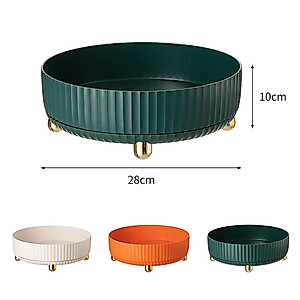 360° Rotating Lazy Susan, Makeup Organizer,Turntable Organizer for Cabinet, Rotating Storage Tray Round Turntable Storage Tray for Vanity Bathroom Kitchen Organized, Cosmetics, Condiment White L