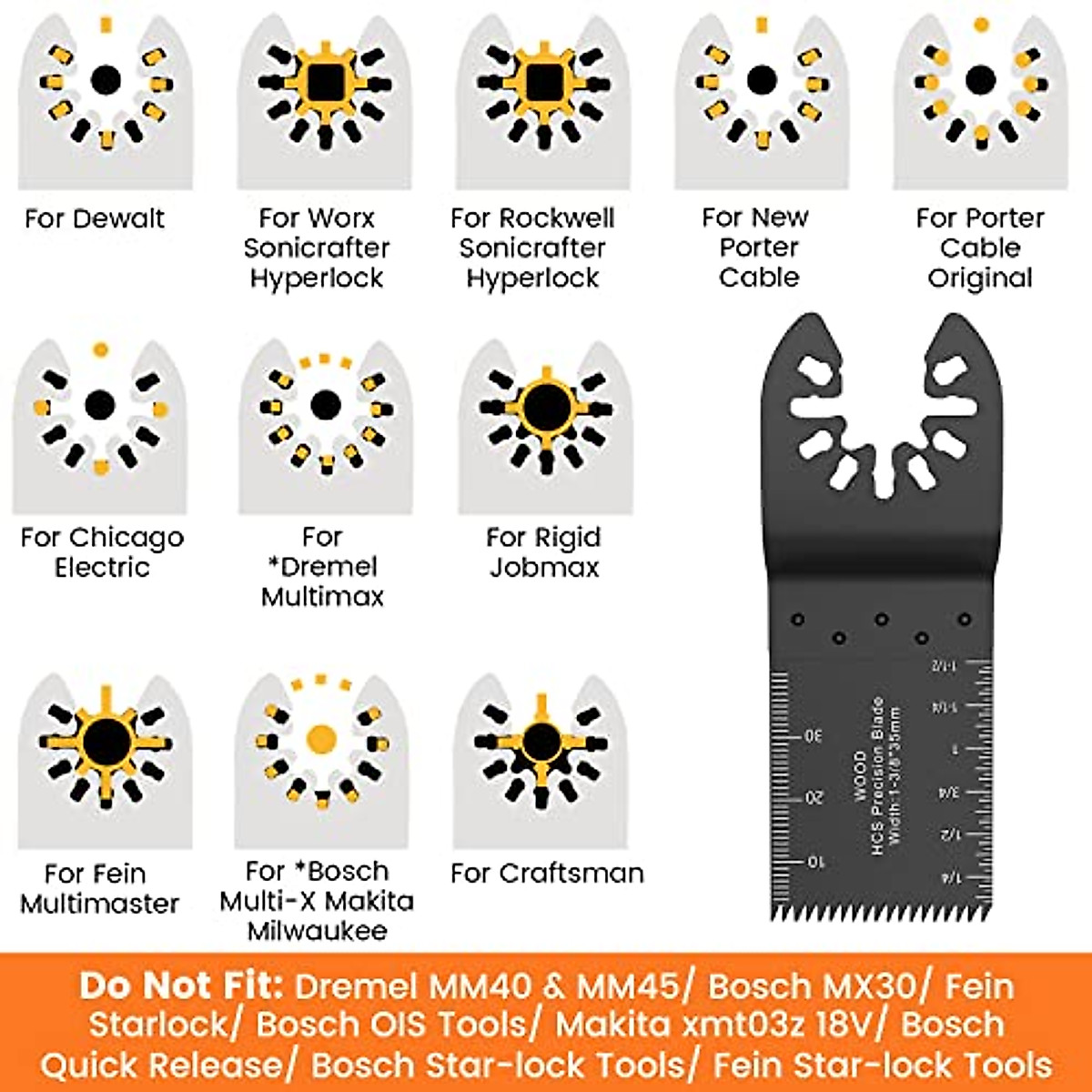 91 Pack Bimetal Oscillating Tool Blades, Oscillating Saw Blades with Sandpaper Multitool Blades Metal Wood Plastic, Oscillating Tool Accessories Kit Fit Milwaukee Makita Dremel Bosch Fein Dewalt Ryobi