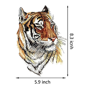 Lion Tiger Wolf Half Arm Sleeve Temporary Tattoo Sticker For Men L8.3"xW5.9"(20Sheets)