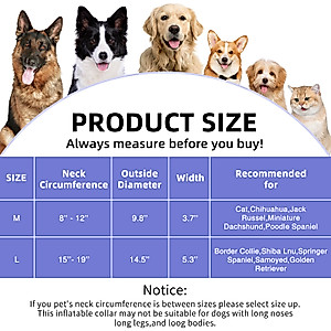 EWOID Inflatable Dog Cone, Dog Neck Donut Dog Cone, Soft Cone for Dogs, Adjustable Dog Cone Alternative After Surgery, Washable Dog Donut Cone for Dogs and Cats