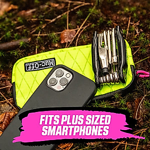Muc-Off Rainproof Essentials Case, Hi-Vis - Bike Pouch, Cycling Phone Wallet with Zipper - Bike Accessories for Storing Phone and Bike Tools