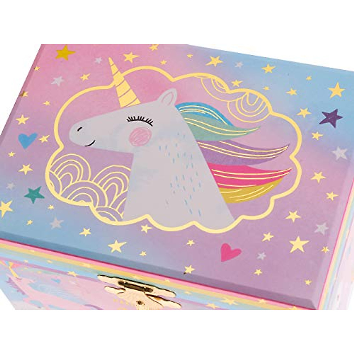 Jewelkeeper Girl's Musical Jewelry Storage Box with Spinning Unicorn, Cotton Candy Unicorn Design, The Beautiful Dreamer Tune, Ideal Gifts for Little Girls