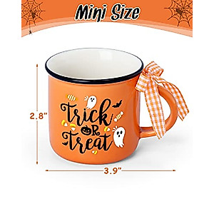 Halloween Mini Coffee Mugs Fall Kitchen Decor Witch Tiered Tray Coffee Bar Decorations Funny Novelty Espresso Fall Mugs Farmhouse Home Decor Trick or Treat Happy Halloween Coffee Mugs Gift Set of 3