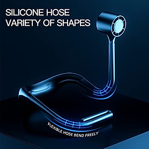 LBTbate Portable Neck Fan with LED Light Hand-free Mini USB Personal Fan with 3 Wind Speeds and 3 Lighting Modes, battery life 6-13 hours, Rechargeable Wearable Neck fans (Black)