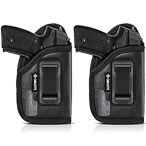 2 PACK IWB Holster with Laser Sight, Concealed Carry Gun Holster for Women/Men, ECO Leather Concealment Inside Waistband Holsters with Metal Clip Fits Most Midsize & Compact 9/40/45 & Laser Attachment