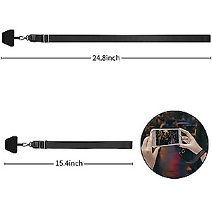 Doormoon Phone Lanyard, Universal Adjustable Neck Straps for Phone Case Keys ID Badges Compatible for iPhone 14 Pro Max, Samsung, Motorola, LG & Most Smartphones, 2 Pack,Black Black
