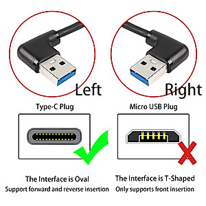 GELRHONR Short Right Angle USB Type C Cable, 90 Degree 18W Fast Charging USB A to USB C Cable (Black-Right-0.25M)