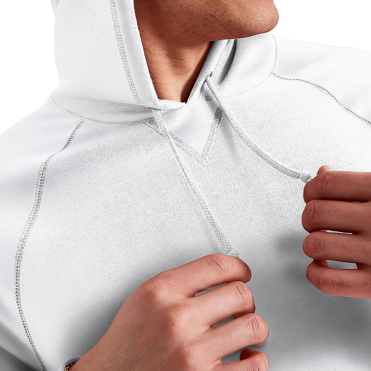 Hanes Men's French Terry Pullover Hoodie, White, Medium