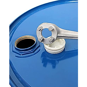 QWORK Drum Wrench, Aluminum Wrench Opener for 10 15 20 30 55 Gallon Barrels, 2" and 3/4" Bung Cap