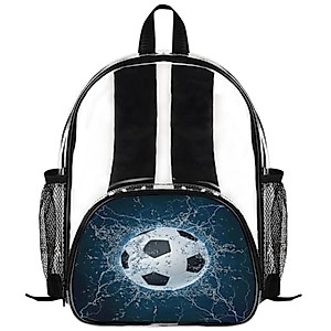YoCosy Water Soccer Sport Ball Clear Mini Backpack Heavy Duty Small Transparent Backpack Purse Stadium Approved Clear Bag for Women Men Girls Kids School Sports Travel