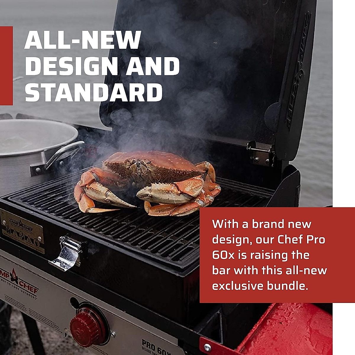 Camp Chef Guy Fieri's Pro 14 Bundle & More - Pro60X Bundle for Outdoor Cooking - Double Burner Stove - 12" Cast Iron Skillet - 1-Burner BBQ Box - Fry Griddle - Chef's Utensil Set