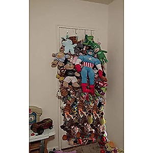 Over Door Hanging Storage Chain with 20 Stainless Steel Clips, Toy Storage Chain Multipurpose Baseball Cap Organizer Hat Holder for Your Toys, Sun Visors, Hats, Cap, Scarves, Gloves, towel, etc.
