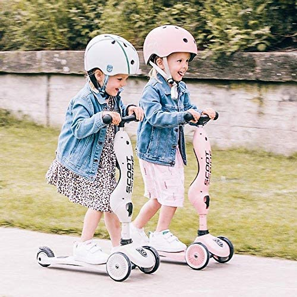 Scoot and Ride - Matte Finish Kid's Helmet with Adjustable Straps (Rose, XXS Small-Small) - Includes LED Safety Light and Soft Fleece Padding for Extra Protection