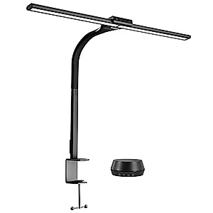 OREiN LED Desk Lamp for Home Office, 23W Desk Lamp with USB Charging Port, 5 Color Modes/Stepless Dimming/ 4 Timer, Flexible Desk Light with Touch & Remote Control, Office Desk Lamp with Clamp, Black