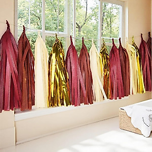 Burgundy Gold Birthday Party Decorations for Women/Fall Birthday Decor Happy Birthday Banner Maroon Gold Balloons Women Burgundy 30th/40th/50th Birthday Party Decorations