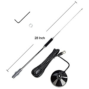 CB Antenna 28 inch 27 Mhz CB Radio Antenna Full Kit with Heavy Duty Magnet Mount Mobile/Car Radio Antenna Compatible with President Midland Cobra Uniden Anytone by LUITON