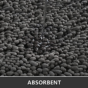 Soft Chenille Super Absorbent Indoor Doormat, 36''x24'', Traps Mud and Moisture, for Muddy Shoes & Pets Paws, Durable Non-slip Backing, Machine Washable, Pet Rug Door Mat for Entry, Back Door