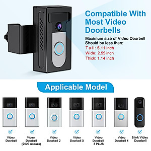 Anti-Theft Video Doorbell Mount Compatible with RlNG / Blink Wireless Video Doorbell, KIMILAR Adjustable Mounting Bracket Accessories for Houses Apartments Office...